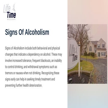 Signs Of Alcoholism | Lifetime Recovery Center | PDF