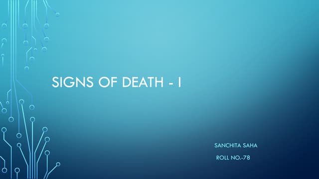 Estimation of Time since death | PPT