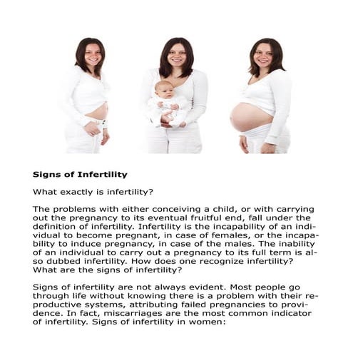 Signs of Infertility | PDF | Pregnancy | Reproductive Health