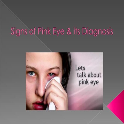Signs of Pink Eye & its Diagnosis | PPTX
