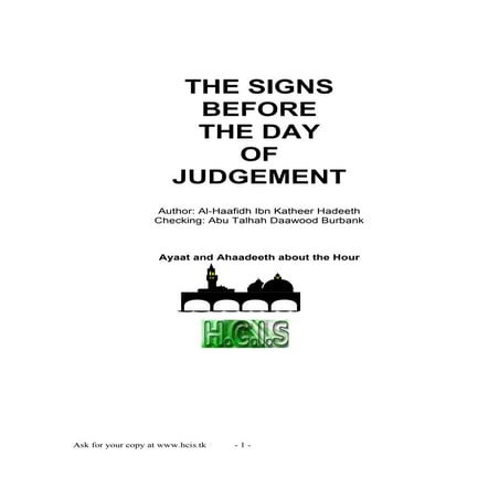 Signs Of The Day Of Judgement | PDF