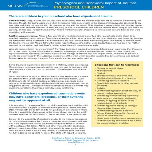 Signs to Look For in Pre School Children | PDF