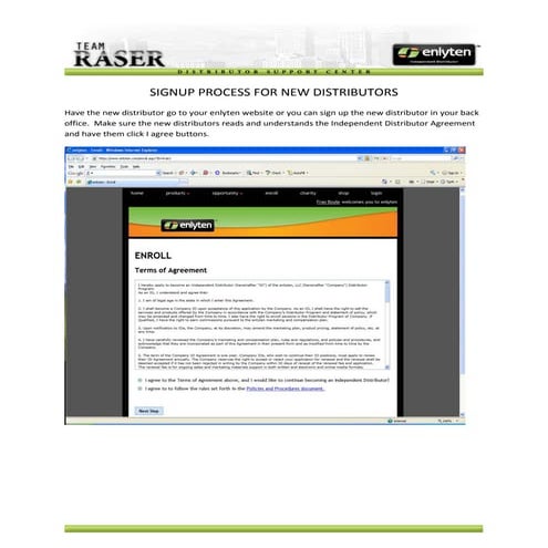 Signup Process For New Distributors | PDF