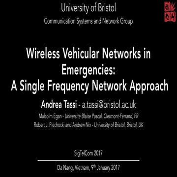 Wireless Vehicular Networks in Emergencies: A Single Frequency Network ...