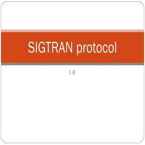 Sigtran Protocol Ppt Computer Networking Computing