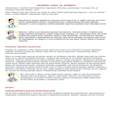 Sigurnost djece na Internetu | PDF