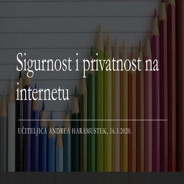 Sigurnost i privatnost na internetu | PPTX