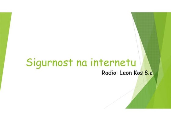 Sigurnost na Internetu 3 | PPT
