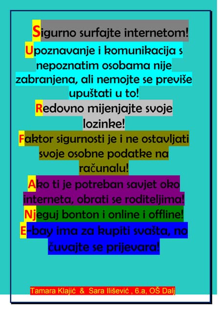 Pravilo za sigurno surfanje | PPT