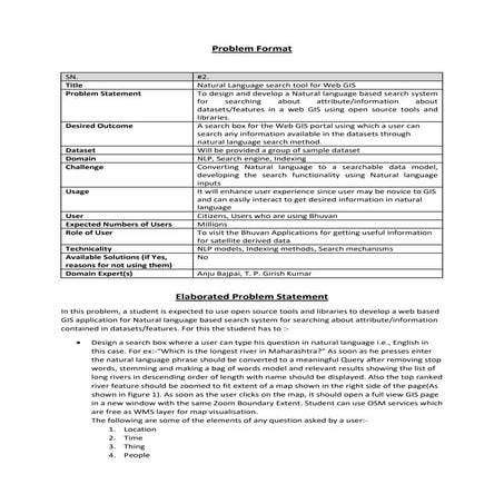 Natural Language search tool for Web GIS | DOCX