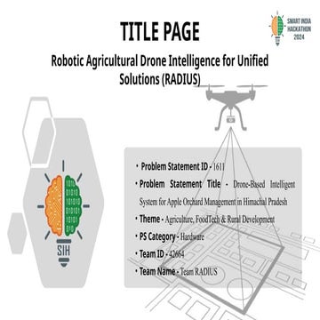 robotic agricultural drone intelligence for unified solution | PPTX