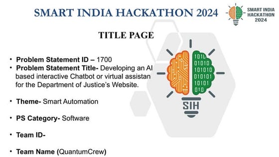 SIH2024 ppt presentation for smart india hackathon | PPTX