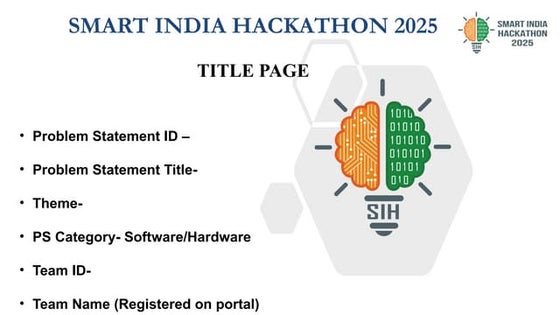 SIH_FINAL.PPT. for idea presentation at college levelpptx | PPTX | Computer Software and ...