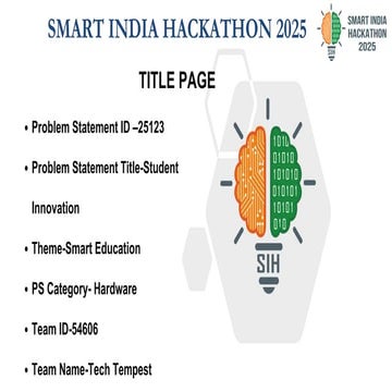 presentation for smart india hackathon problems | PDF