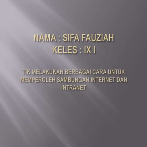 Dasar dasar sistem jaringan di internet dan intranet | PPTX