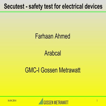 GMC SECUTEST SIII+ Safety Tester | PPT