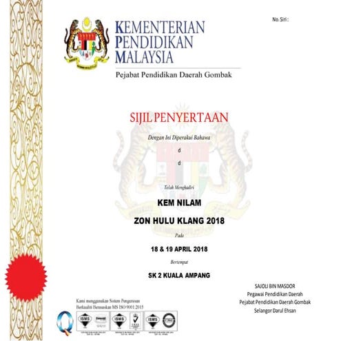 Sijil penyertaan | DOCX