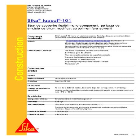 Sika igasol 101 - fisa tehnica | DOCX