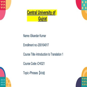 presentation on Translation in Chinese language | PPTX