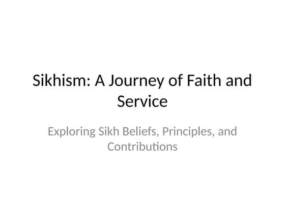 Sikhism presentation | PPT