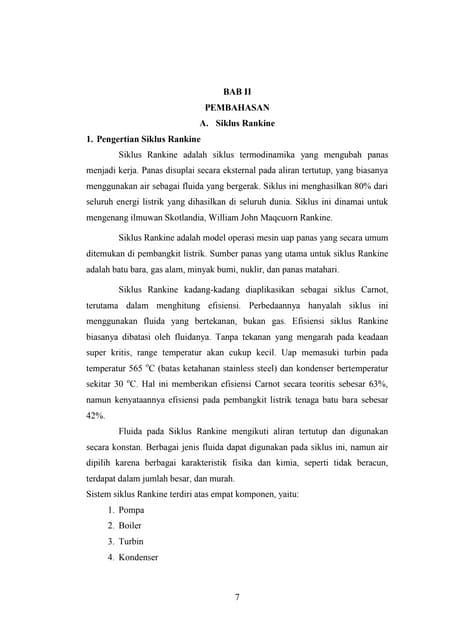 SIKLUS RANKINE DAN RANKINE SUPERKRITIS | PPTX