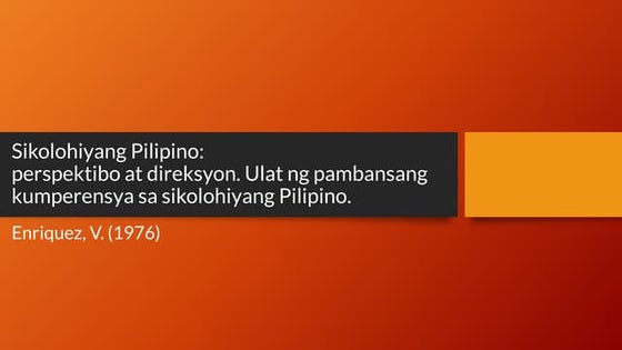 Sikolohiyang pilipino | PPTX