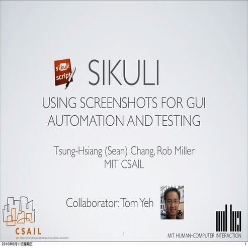 Sikuli Using Screenshots For Gui Automation And Testing Pdf Operating Systems Computer