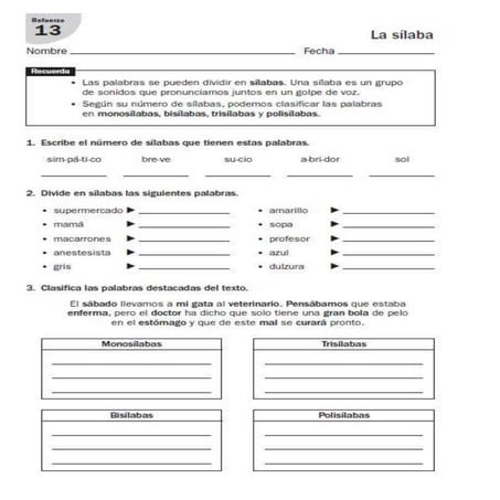 Silaba castellano | DOCX