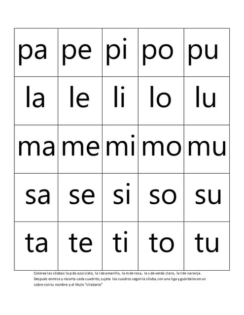 Silabario (juega con las palabras) | PDF