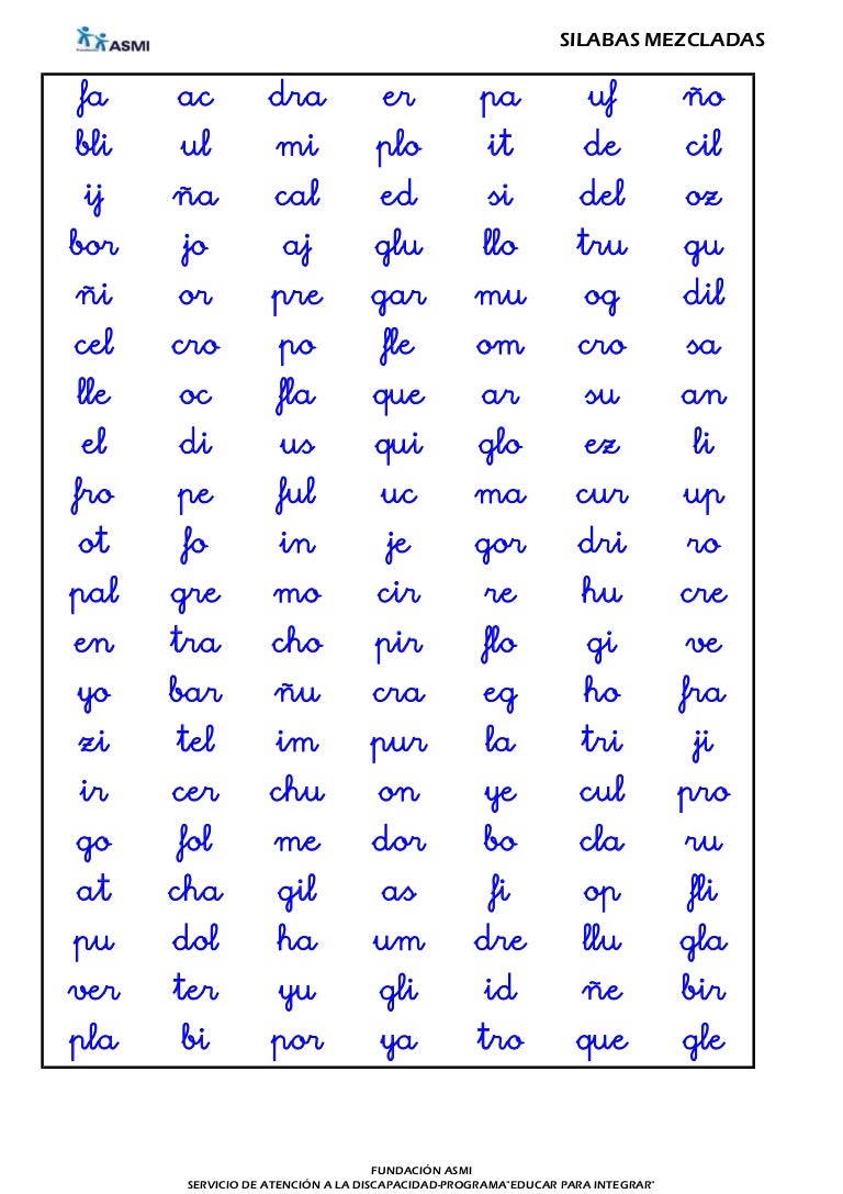 Silabas mezcladas