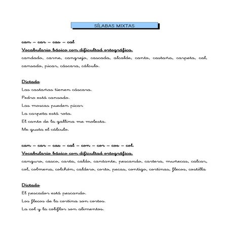 Silabas mixtas | PDF