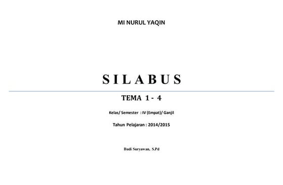 Silabus Kelas 4 Tema 1 - 9 Komponen (Websiteedukasi.com).docx