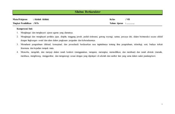 SIlabus Akidah Akhlak Kelas 11 Smt 2.docx