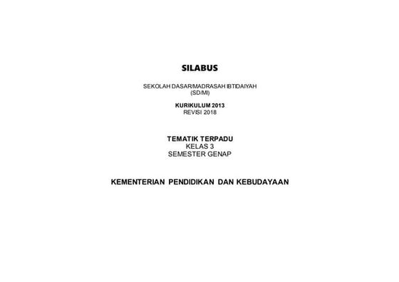 SILABUS Kelas 3.sebagai dasar kita mengajardocx | PPT