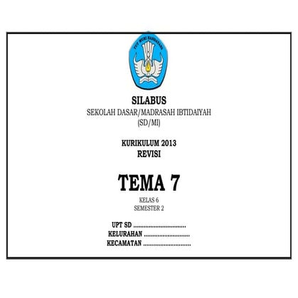 Silabus Kelas 6 Tema 7 Untuk Pembelajaran Ppt