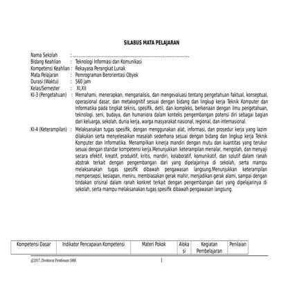 silabus pembelajaran pemrograman berbasis objek.pdf