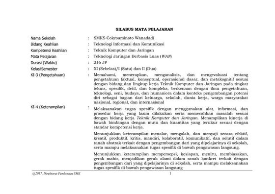 Alur Tujuan Pembelajaran Teknik Komputer | PPT