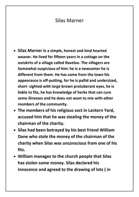 Silas Marner PowerPoint Presentation | PPTX
