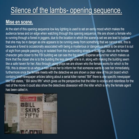 Silence of lambs analysis for blogger | PPT