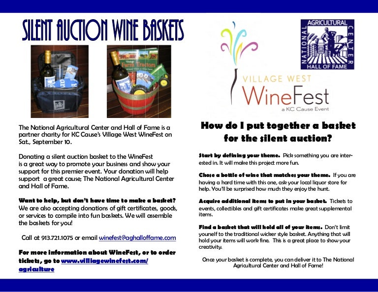 Silent Auction Basket Flyer and Instructions