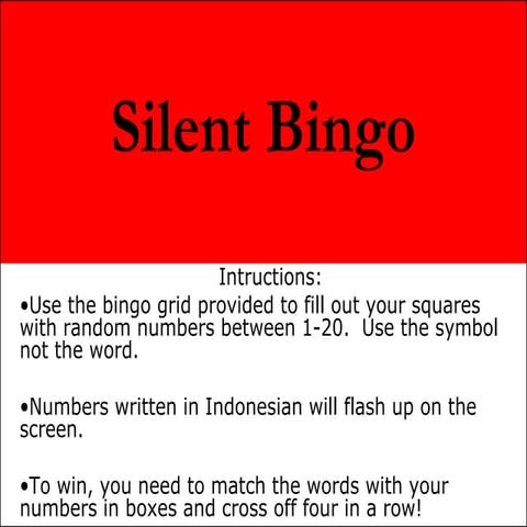 Silent Bingo | PPT