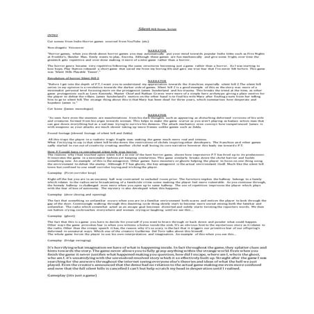 Silent hill essay script 1 | DOCX