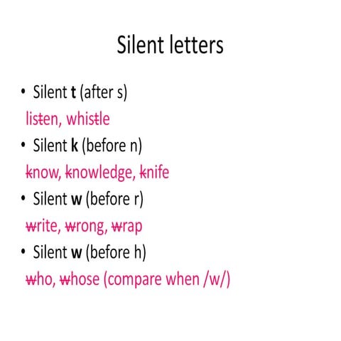 Silent letters | PPT