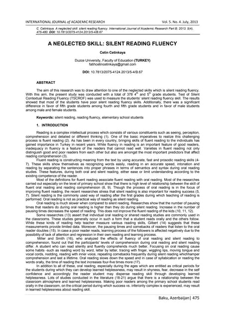 Silent Reading: Why and How | PPT | Education