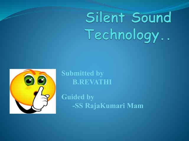 Silent sound-technology ppt final | PPT