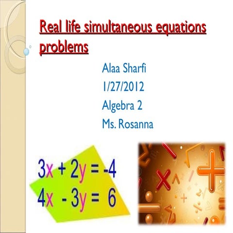 Simultaneous Equation Project | PPT