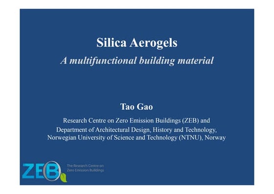 A Comprehensive Review on Silica Aerogel | PPT