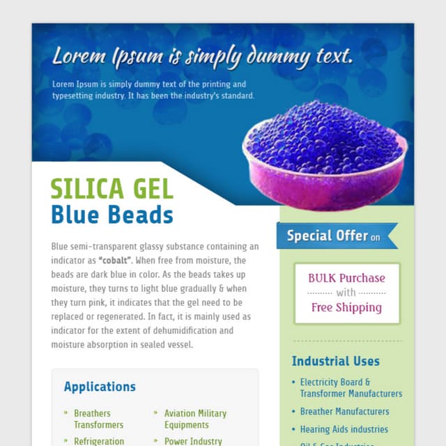 Silica Gel Blue Beads | Moisture Absorber- Sorbead India | PDF