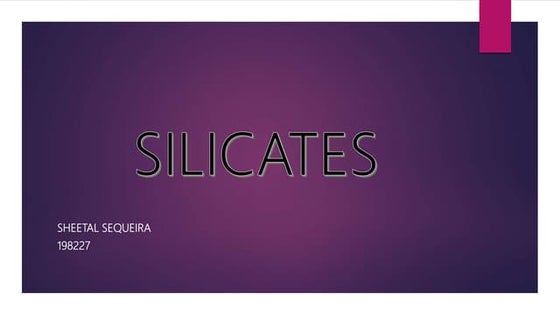 Silicate structure and its classification | PPTX | Chemistry | Science