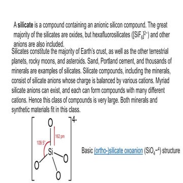 silicates, types of silicates and their chemical and structural ...